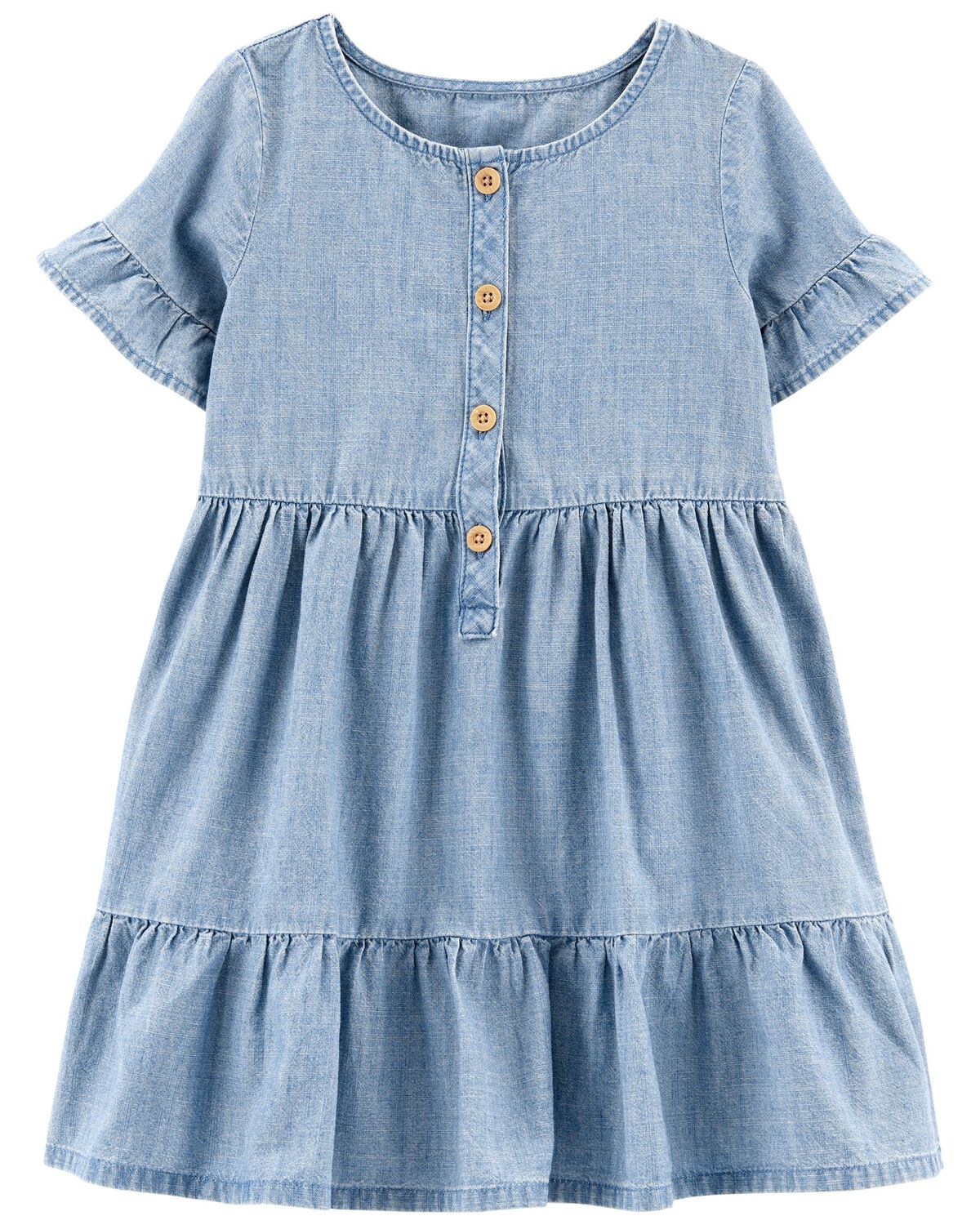 Chambray Toddler Tiered Chambray Dress | carters.com