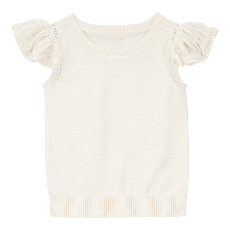 Cream Toddler Solid Short-Sleeve Sweater - Cream | carters.com