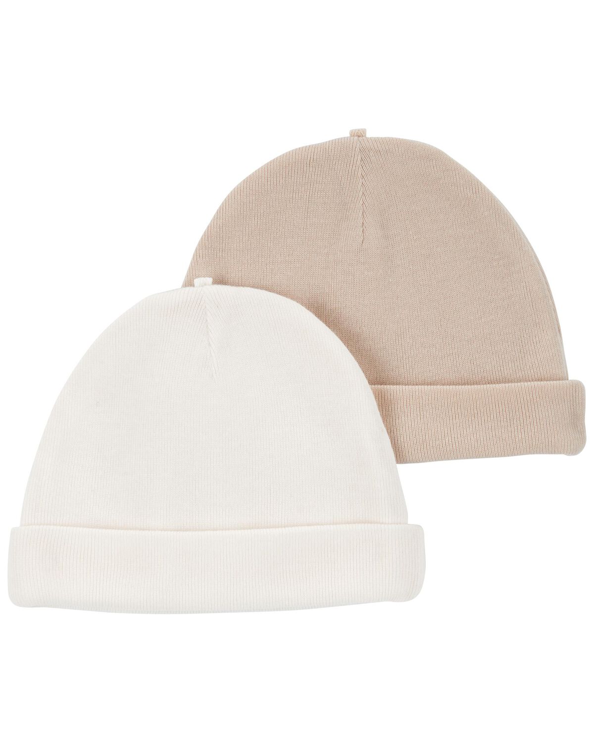 White/Brown Baby 2-Pack Caps | carters.com