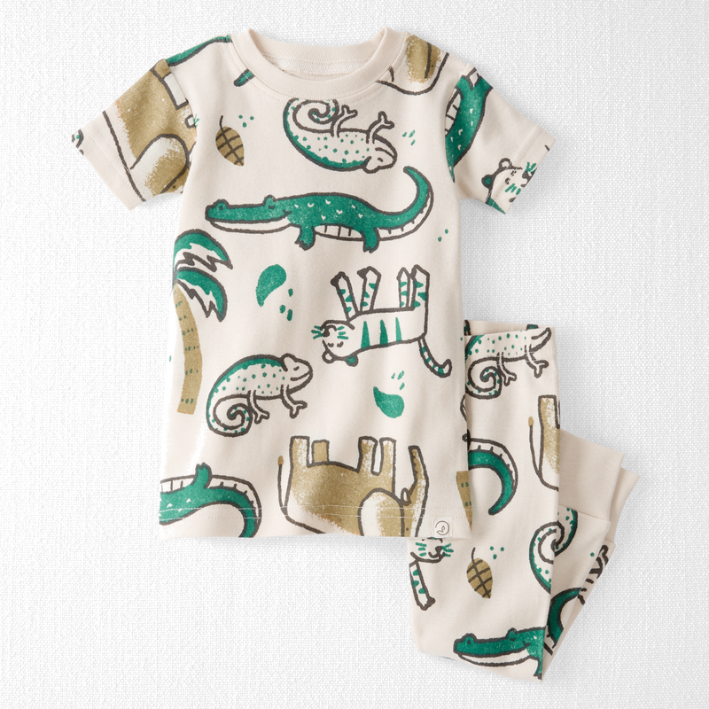 Jungle Animals Print Baby Organic Cotton Pajamas Set | carters.com