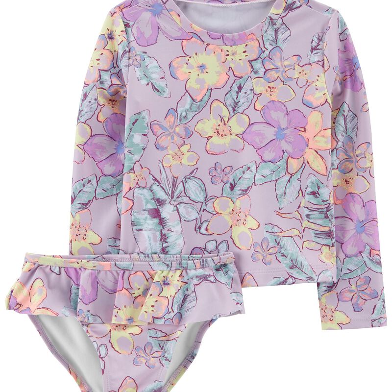 Purple Toddler 2-Piece Tropical Floral Rashguard Set | carters.com