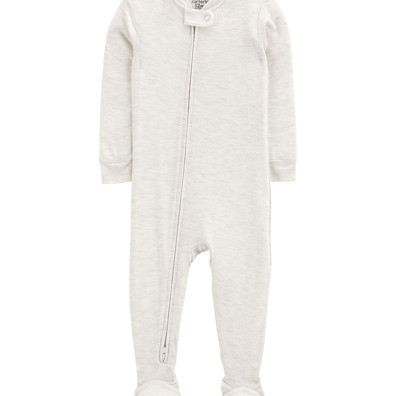 Grey Baby Zip-Up PurelySoft 1-Piece Pajamas - Grey | carters.com