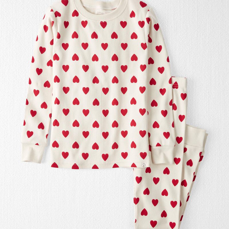 Riley White Kid Organic Cotton Pajamas Set in Hearts | carters.com