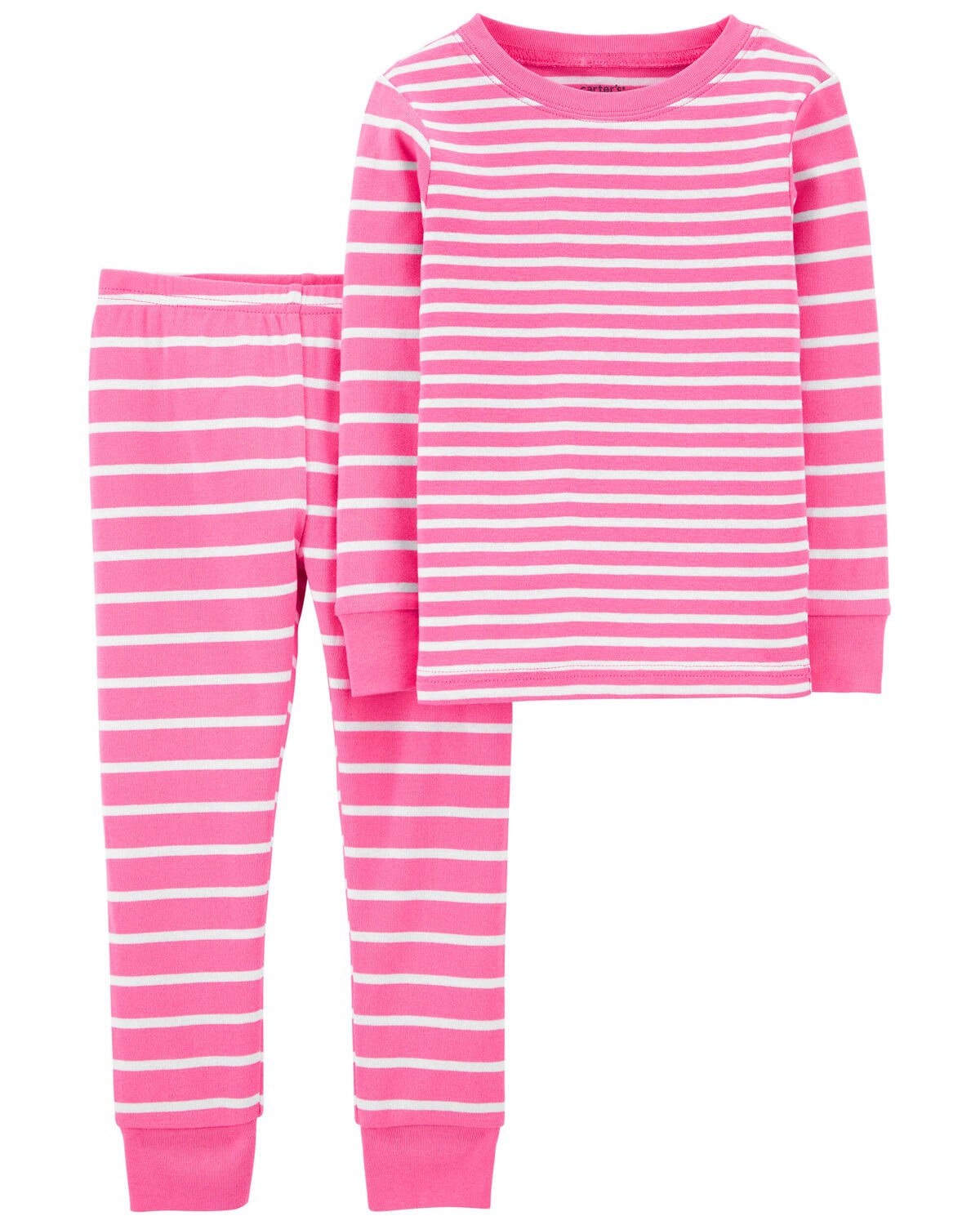 Pink Toddler 2-Piece Striped Snug Fit Cotton Pajamas | carters.com