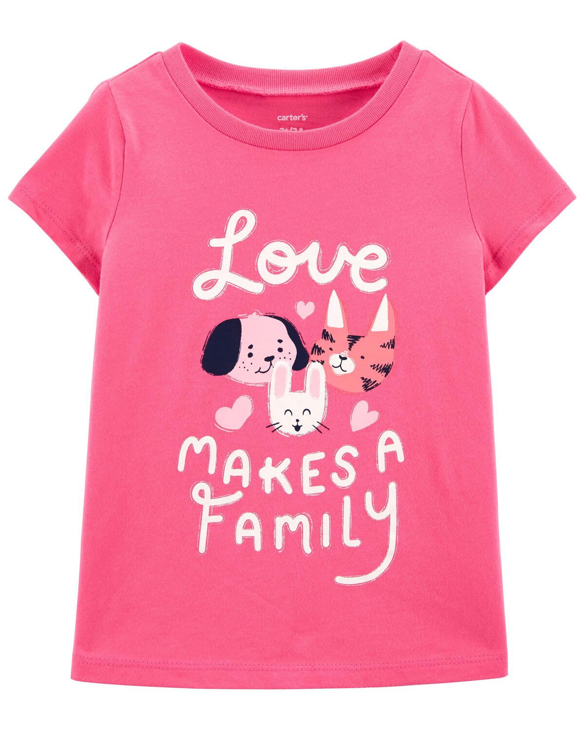 Pink Baby Pet Family Graphic Tee Carters pink-baby-pet-family-graphic-tee-carters