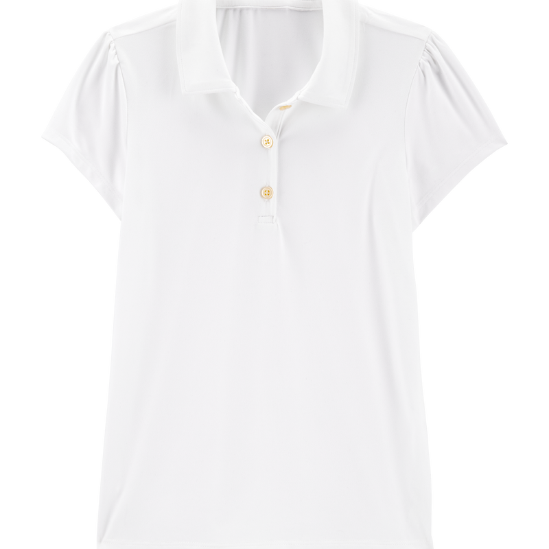 White Kid Active Uniform Polo Shirt in Moisture Wicking BeCool™ Fabric ...