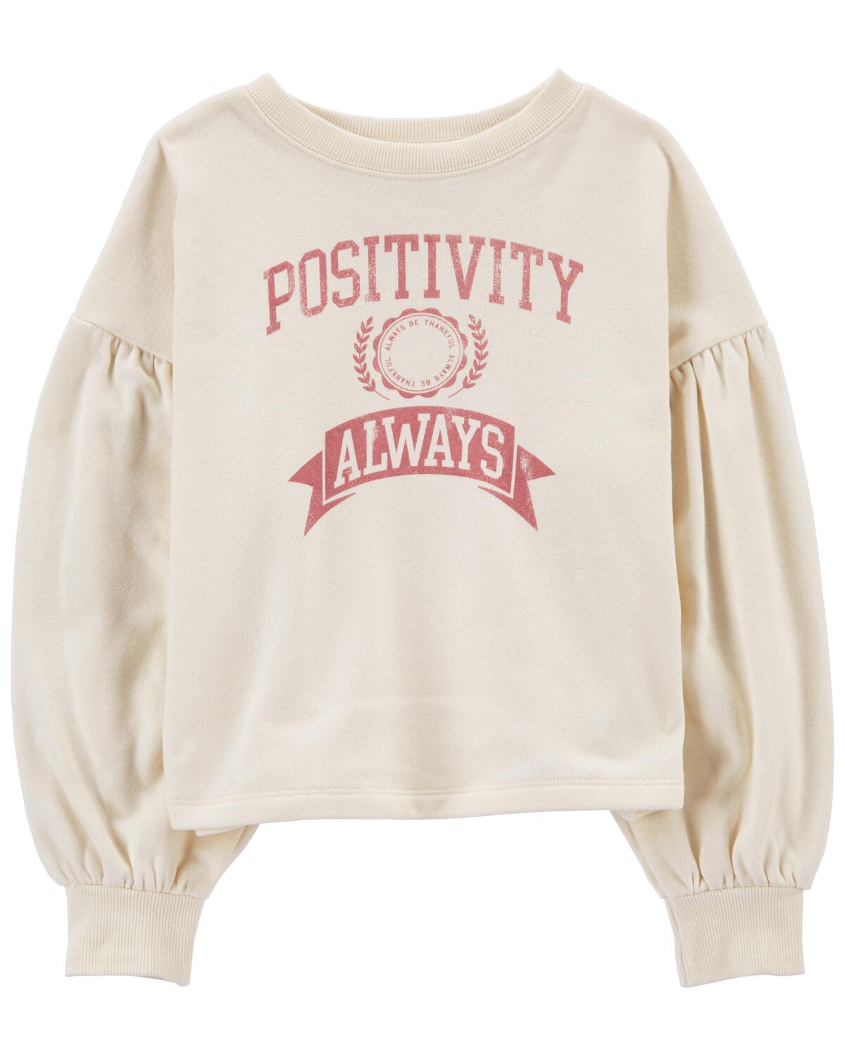 Ivory Kid Positivity Always Puffer-Sleeve Tee | carters.com