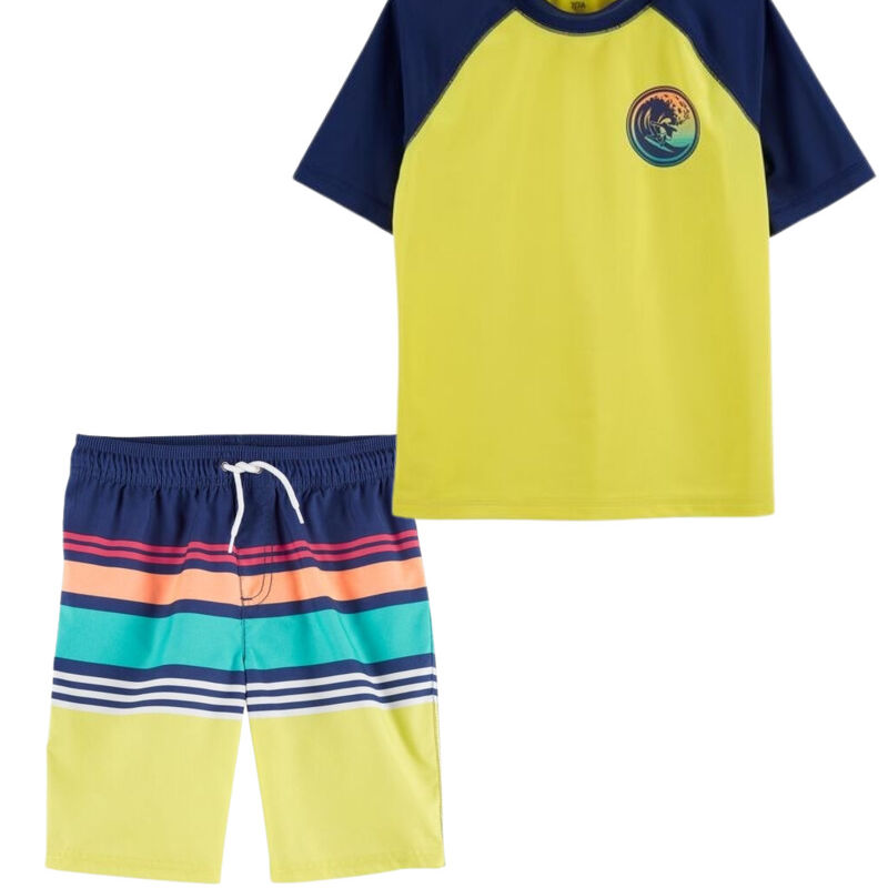 Multi Kid 2-Piece Rashguard & Swim Trunk Set | carters.com