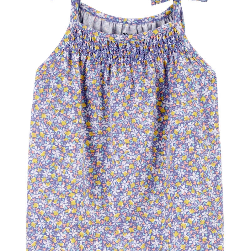 Purple Baby Floral Print Smocked Tank | carters.com
